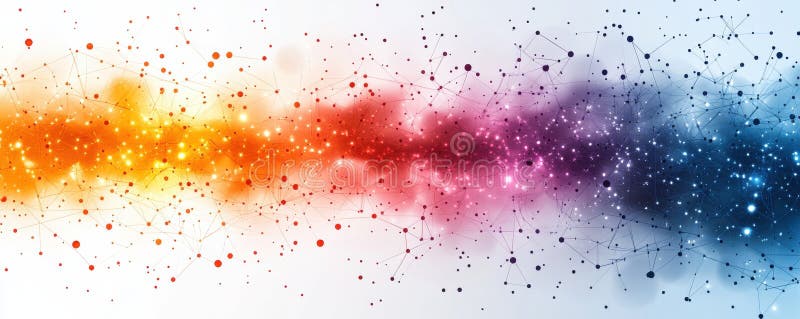 Colorful Abstract Network of Interconnected Particles and Lines Stock ...
