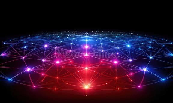 Colorful Abstract Network Visualization with Glowing Nodes and ...