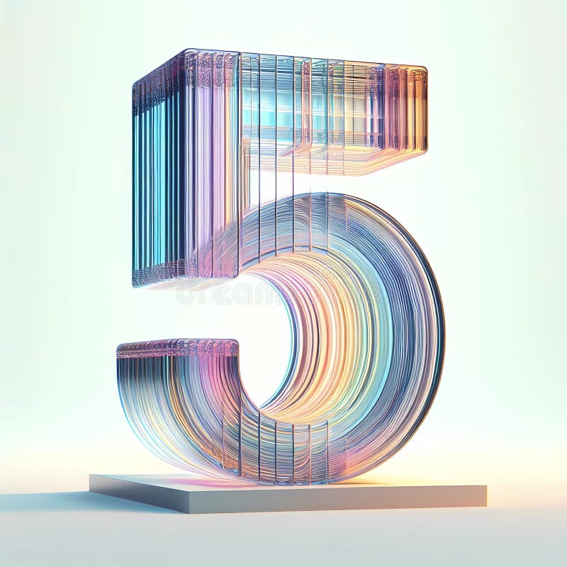 Colorful Abstract Number 5. Stock Illustration - Illustration of color ...