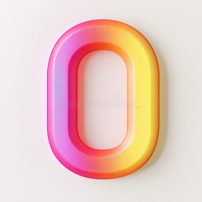 Colorful Abstract Number Zero Design Stock Illustration - Illustration ...