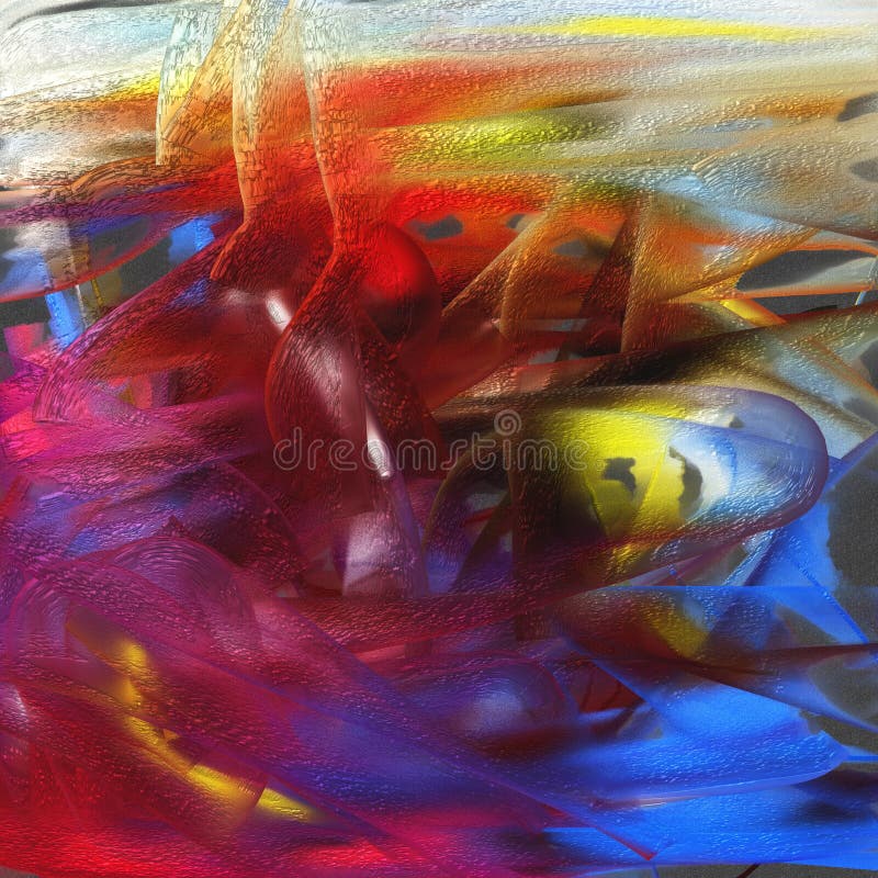 Colorful Abstract Oil Painting Stock Illustration - Illustration of ...