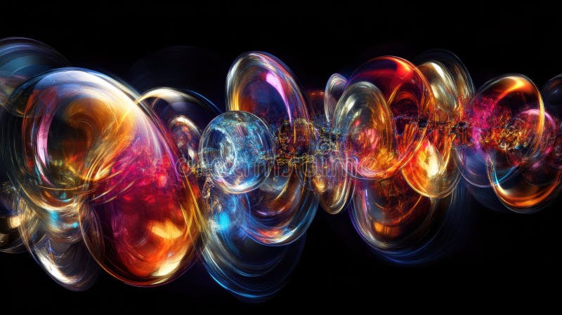 Colorful Abstract Orbs Create a Mesmerizing Visual Display on Black ...