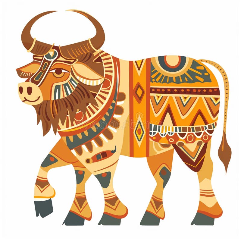 Colorful Abstract Ox Design for Art Projects Stock Illustration ...