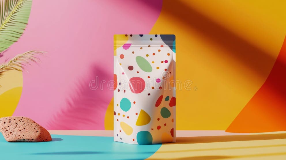 Colorful Abstract Packaging Design Mockup Stock Illustration ...