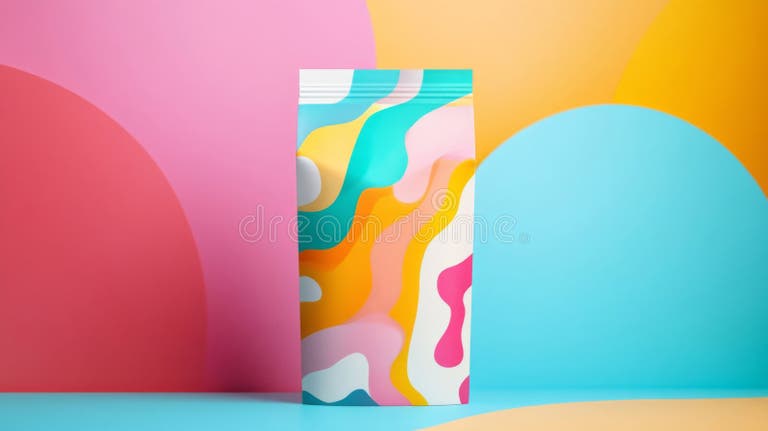 Colorful Abstract Packaging Design Mockup Stock Illustration ...