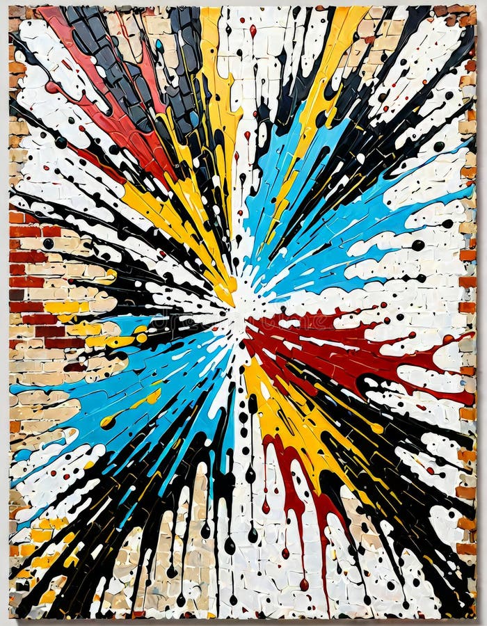 Colorful Abstract Paint Splash on Canvas Stock Photo - Image of ...