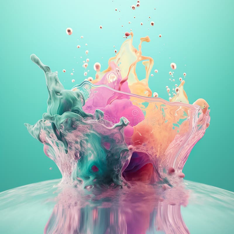 Colorful Abstract Paint Splashes Background. Paint Bubbles Toned in ...