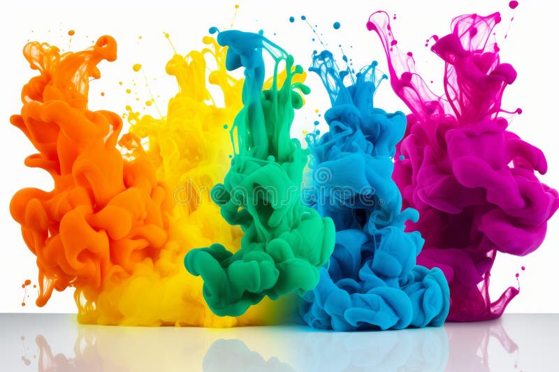 Colorful Abstract Paint Splashes Stock Illustration - Illustration of ...