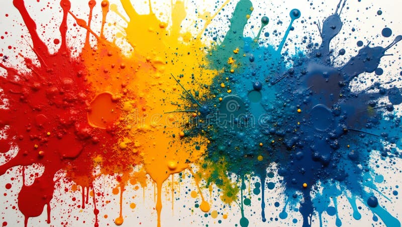 Colorful Abstract Paint Splatter Pattern in Bold Primary Colors for a ...