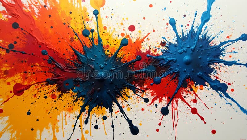 Colorful Abstract Paint Splatter Pattern in Bold Primary Colors for a ...