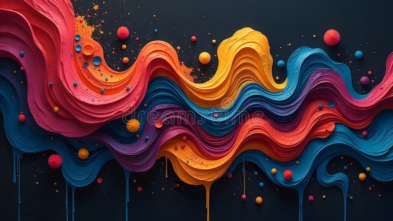 Colorful Abstract Paint Waves with Dynamic Shapes and Textures for ...