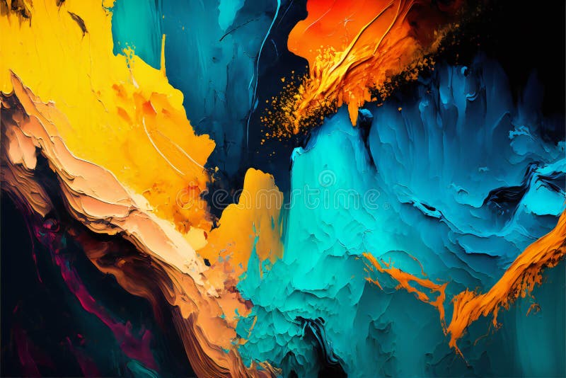 Colorful Abstract Painting Background, Digital Illustration Painting ...