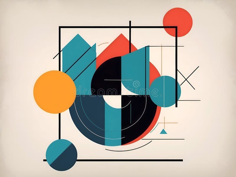 Colorful Abstract Painting Featuring a Balanced Composition of ...