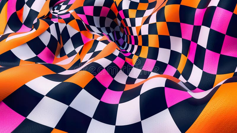 Colorful Abstract Painting with Dynamic Checkerboard Pattern Stock ...