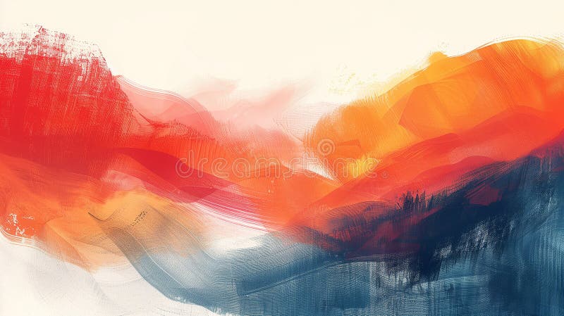 Colorful Abstract Painting . the Interplay of Warm and Cool Colors ...