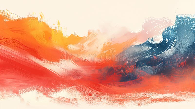 Colorful Abstract Painting . the Interplay of Warm and Cool Colors ...