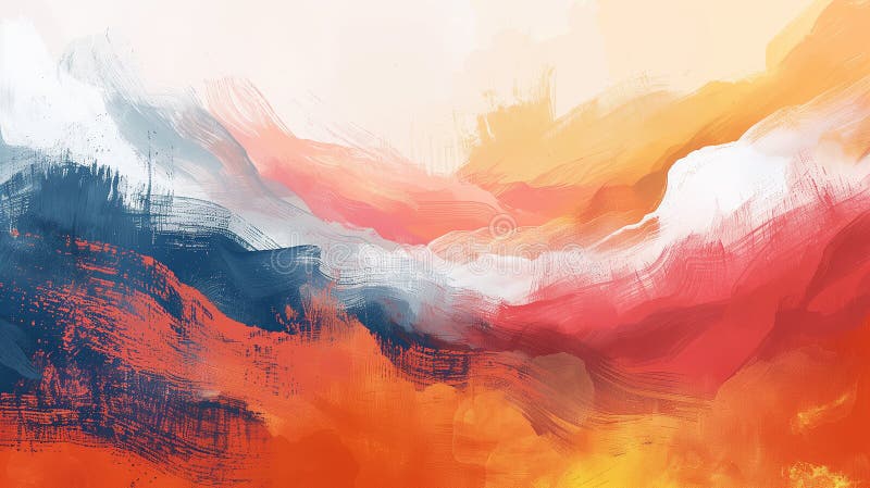 Colorful Abstract Painting . the Interplay of Warm and Cool Colors ...