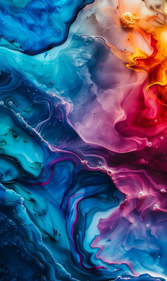 A Colorful Abstract Painting with Liquid Flowing Stock Photo - Image of ...