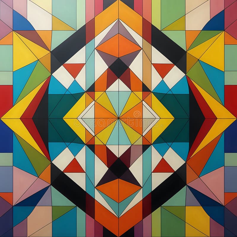 A Colorful Abstract Painting Made Up of Geometric Shape - Generated by ...