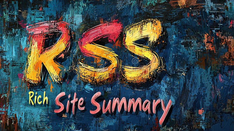 Colorful Abstract Painting of RSS Rich Site Summary Text Stock ...