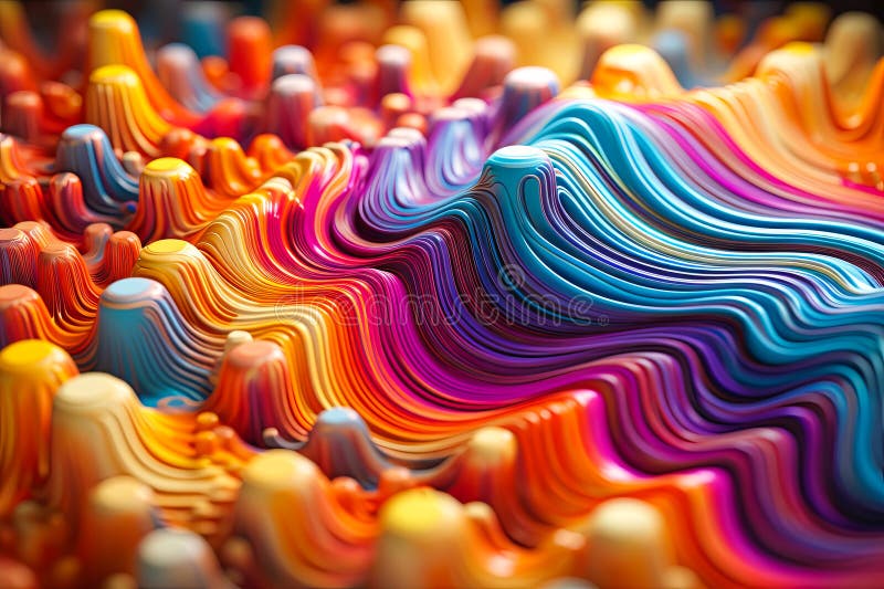 Colorful Abstract Painting with Various Hues Stock Photo - Image of ...