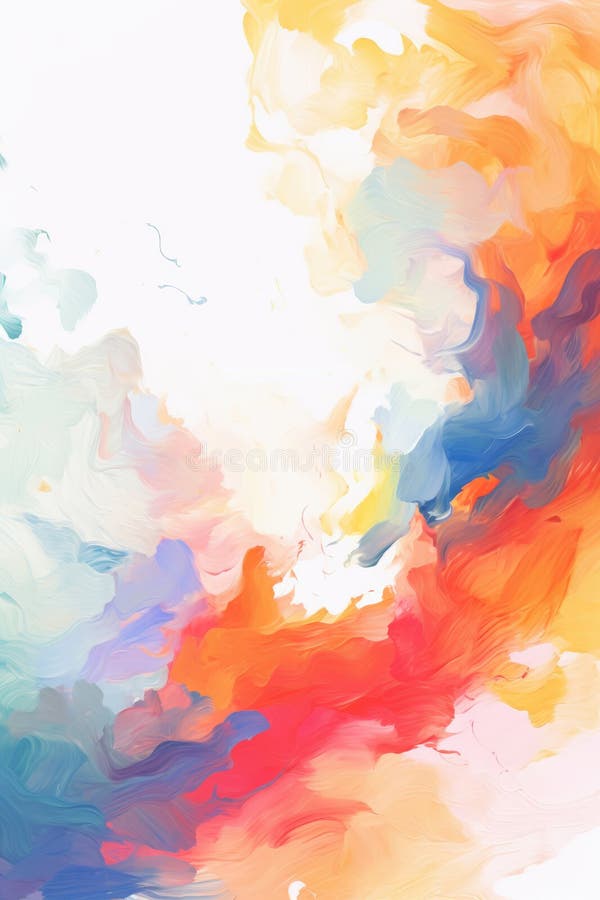 A Colorful Abstract Painting on a White Background Stock Illustration ...