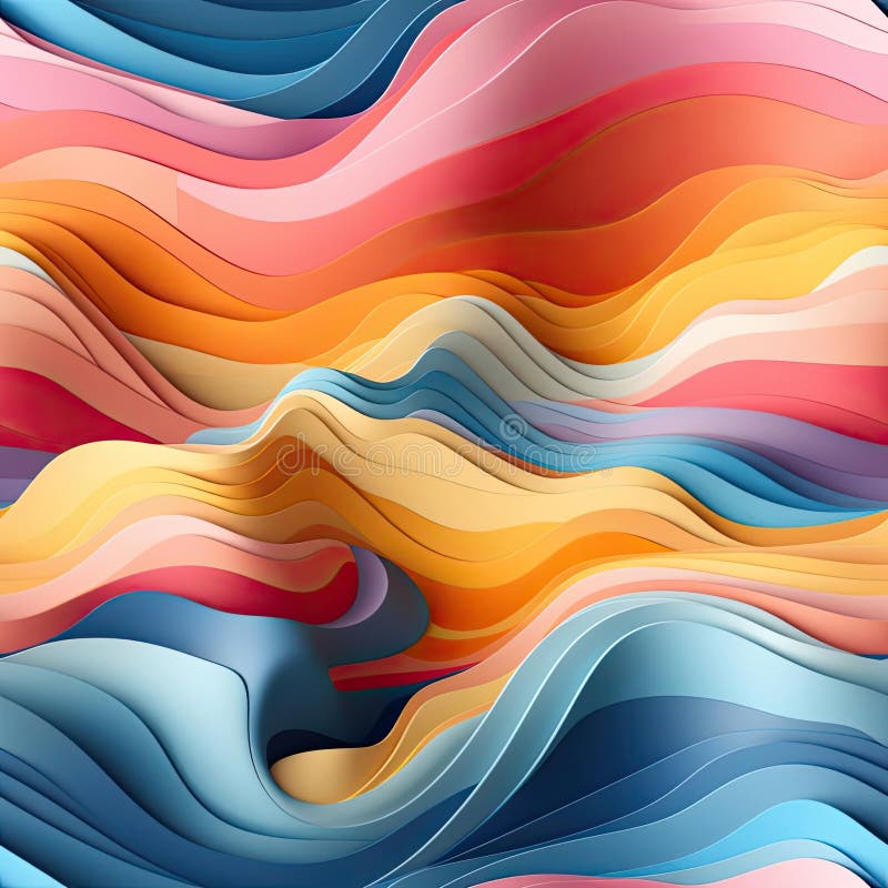 Colorful Abstract Paper Background with Waves (tiled Stock Illustration ...