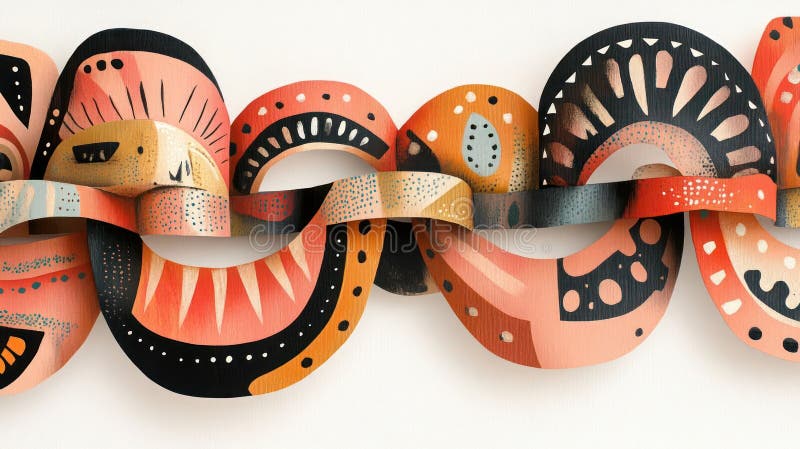 A Colorful, Abstract Paper Sculpture Featuring Intertwined Shapes and ...