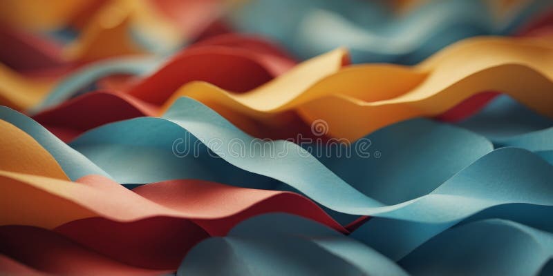 Colorful Abstract Paper Wave Background Design. Stock Illustration ...