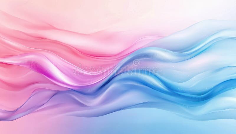 Colorful Abstract Pastel Gradient Waves in Soft Pink and Blue on ...