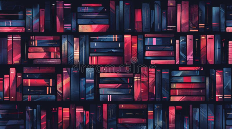 A Colorful, Abstract Pattern of Books on a Bookshelf, Perfect for ...