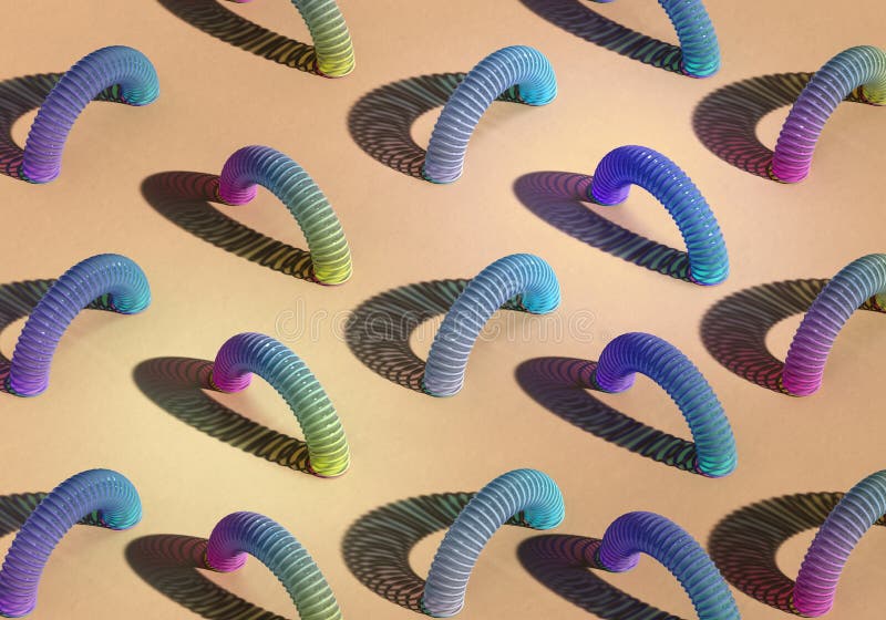 Colorful Abstract Pattern with Curved Tubes and Shadows 3d Render on ...