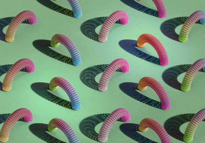 Colorful Abstract Pattern with Curved Tubes and Shadows 3d Render on ...