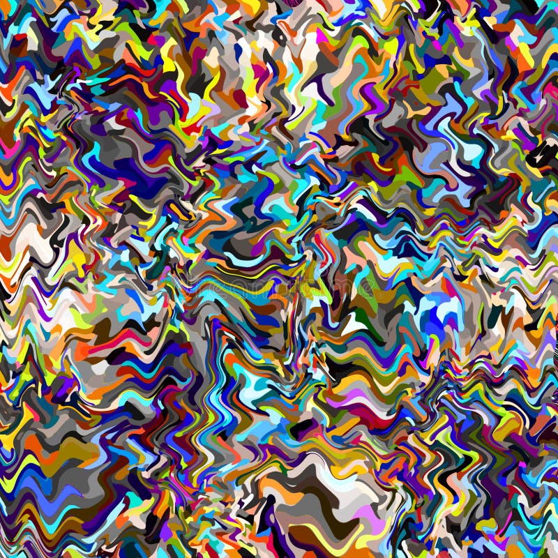 Digital Abstract Wave Fabric Motive Stock Illustration - Illustration ...