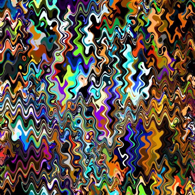 Digital Abstract Wave Fabric Motive Stock Illustration - Illustration ...