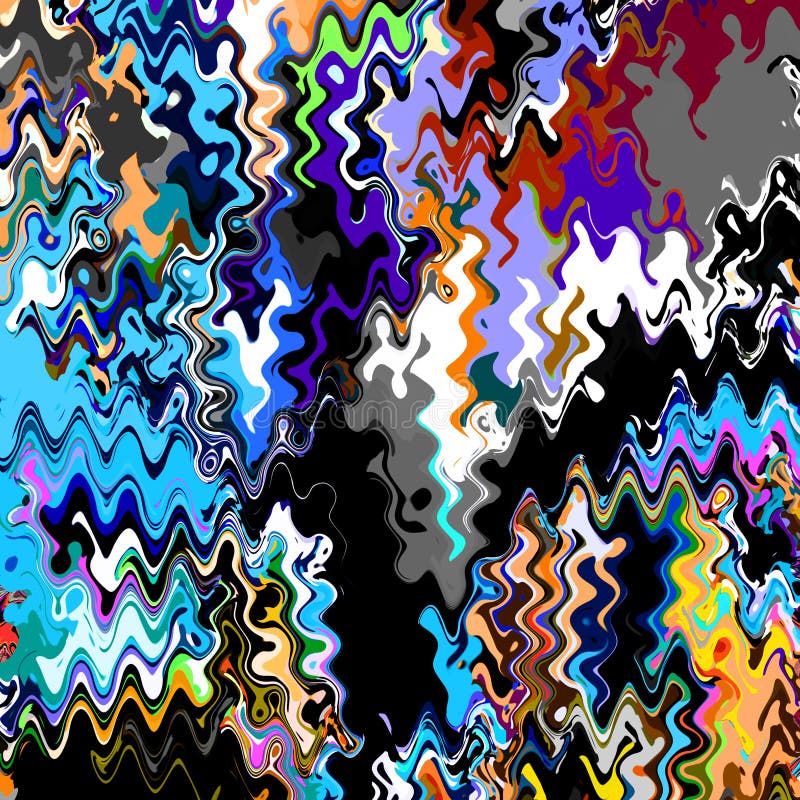 Digital Abstract Wave Fabric Motive Stock Illustration - Illustration ...