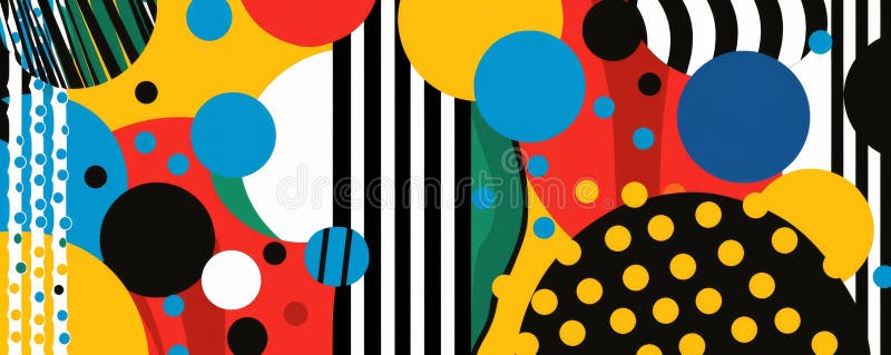 Colorful Abstract Pattern with Dots, Lines, and Geometric Shapes ...