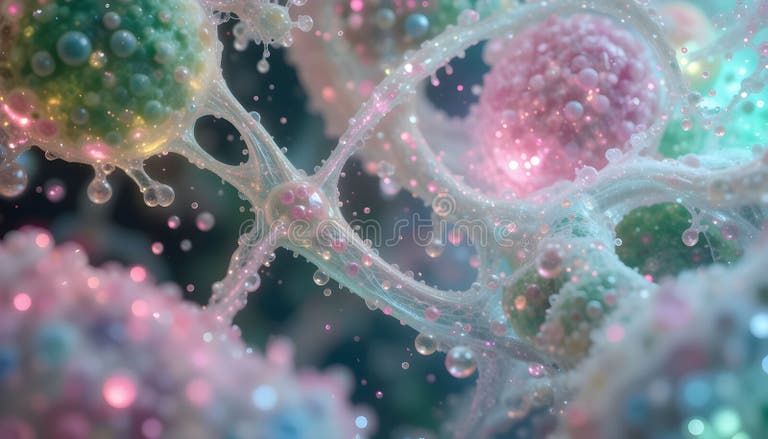 Colorful Abstract Pattern Featuring Clusters of Spherical Forms ...