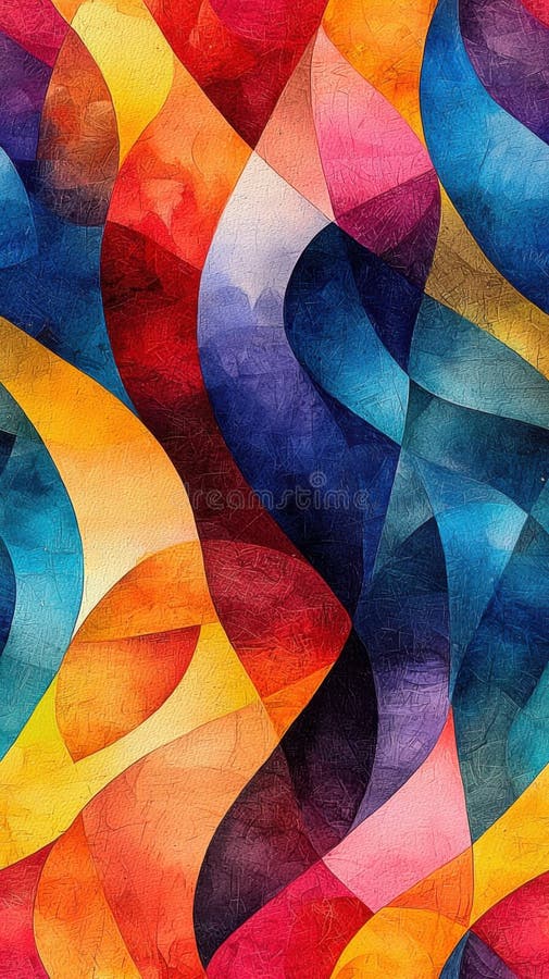 Colorful Abstract Pattern Featuring Dynamic Shapes and Swirls for a ...