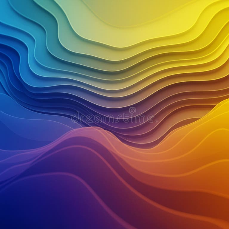 Colorful Abstract Pattern Featuring Layered, Wavy Shapes that Flow ...