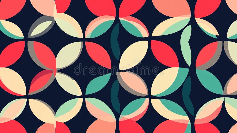 Colorful Abstract Pattern Featuring Overlapping Shapes on a Dark ...