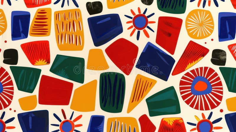A Colorful Abstract Pattern Featuring Various Shapes and Designs, Ideal ...