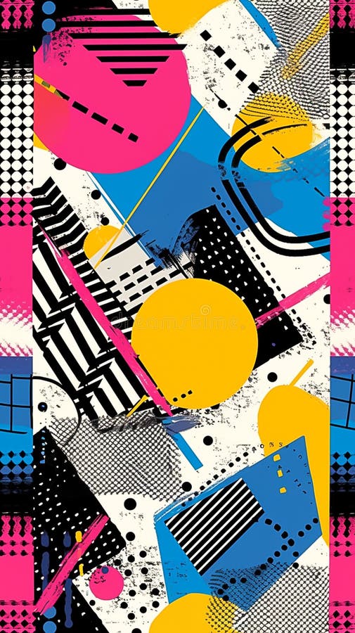 A Colorful Abstract Pattern with Geometric Shapes and Lines Stock ...