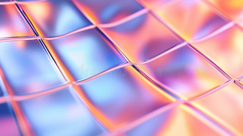 Colorful Abstract Pattern with Grid Design Reflecting Light in a ...