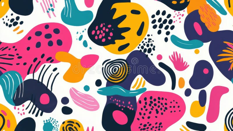 A Colorful Abstract Pattern with a Lot of Shapes Stock Illustration ...