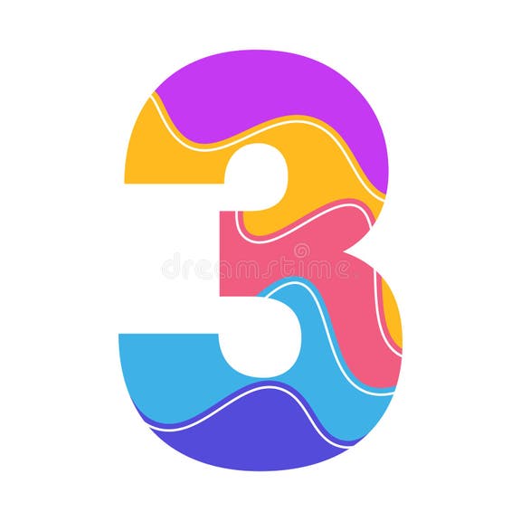 Colorful Abstract Pattern Number 3 Design Vector Stock Vector ...