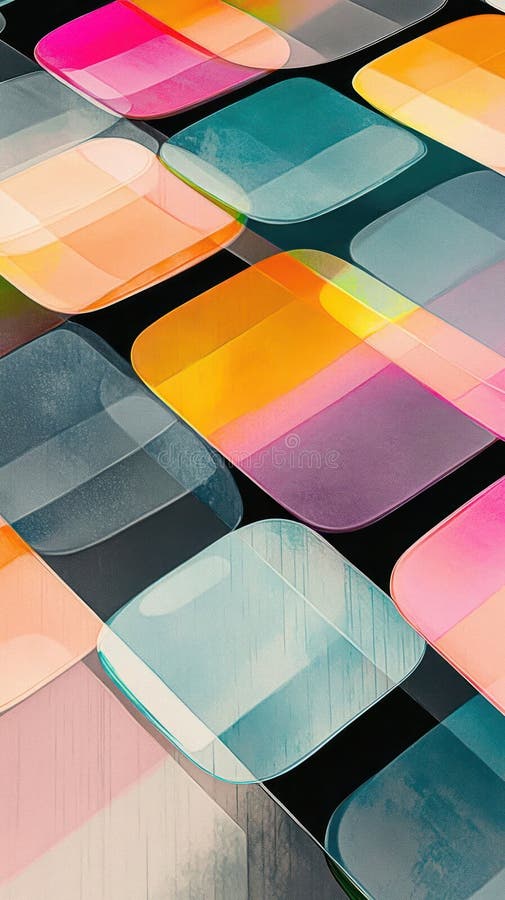 A Colorful Abstract Pattern of Overlapping Shapes in Vibrant Hues and ...