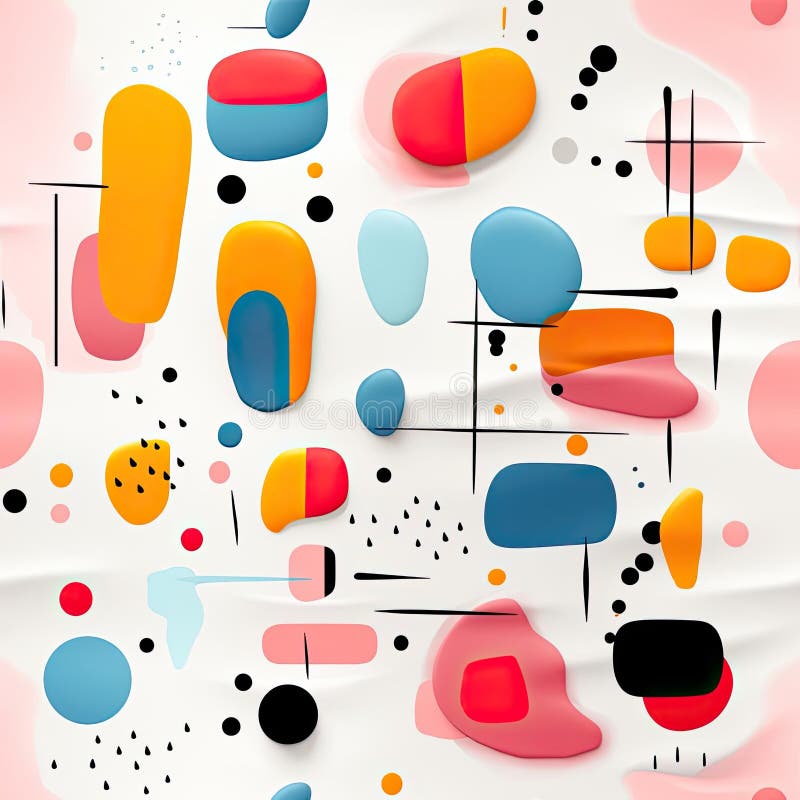 Colorful Abstract Pattern with Rounded Forms and Bold Color Blobs ...