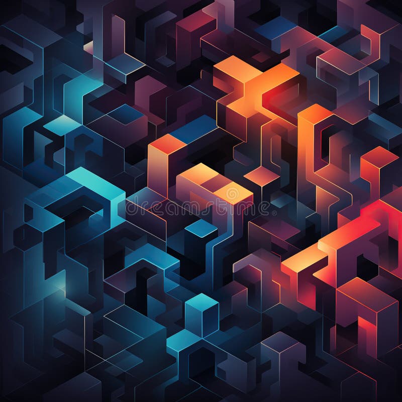 A Colorful Abstract Pattern of Squares and Rectangles Stock ...