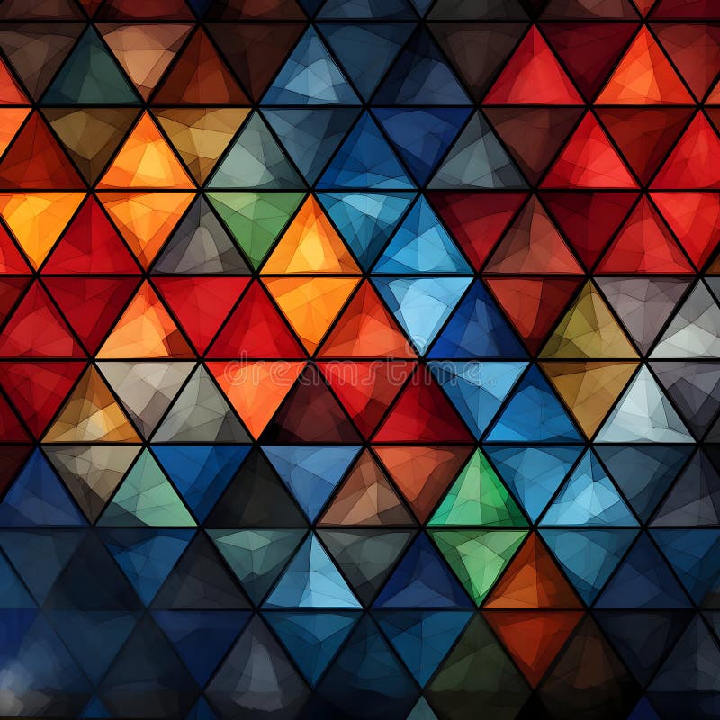 A Colorful Abstract Pattern of Triangles in Various Shades and Hues ...